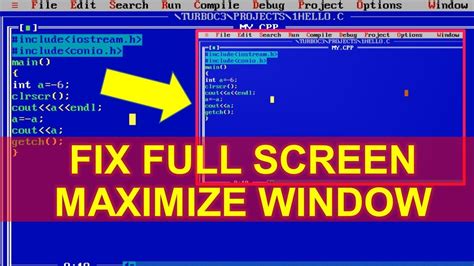 🔥 fix full screen or maximize in turbo c c in windows shortcut keys in hindi youtube