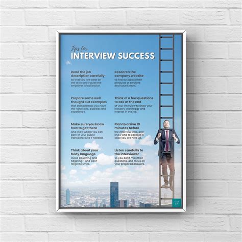 Tips For Interview Success Poster Education Job Interview Skills