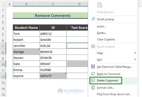 How To Remove Comments In Excel 7 Quick Methods Exceldemy
