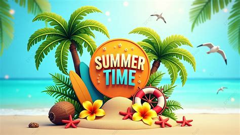 Summer Time Fun Tropical Beach Vibes Vacation Inspiration Background