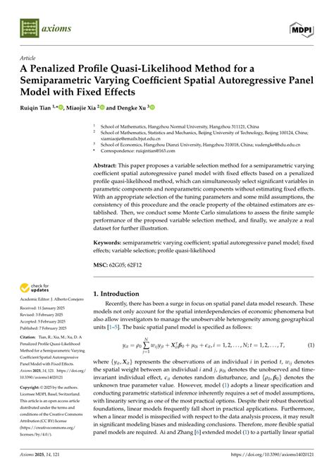 Pdf A Penalized Profile Quasi Likelihood Method For A Semiparametric