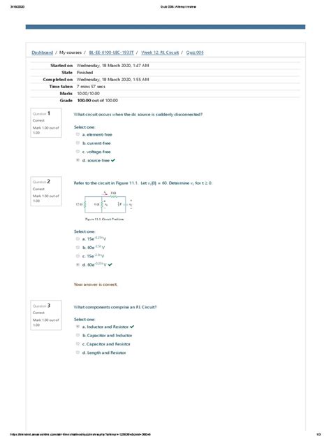 Quiz 006 Attempt Review2 Pdf Electrical Network Computer Engineering