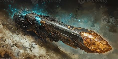Futuristic Spacecraft Integrating With Rocky Asteroid Like Structure