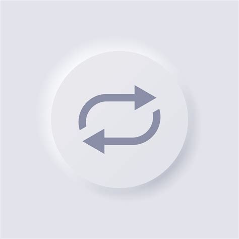 Repeat Button Icon White Neumorphism Soft Ui Design For Web Design