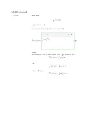 MAT 225 Problem Set 5 MAT225 MAT 225 Problem Set Studocu