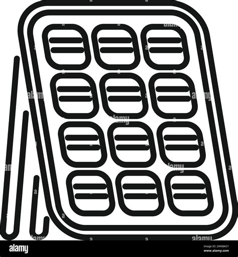 Module Solar Panel Icon Outline Vector Grid Roof Electric Power System Stock Vector Image