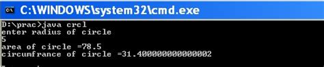 Programming Centre Java Program To Calculate Area And Circumference Of Circle