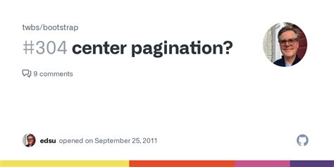 Center Pagination · Issue 304 · Twbsbootstrap · Github