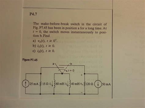 Solved The Make Before Break Switch In The Circuit Of Fig Chegg Com