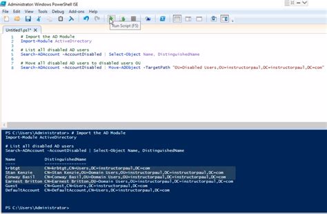 Move All Disable Users To Disabled Users Ou With Powershell