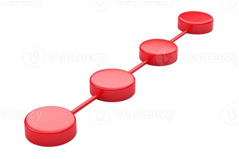 Four Red Circular Objects Connected By A Line Arranged In A Straight Line Creating A Simple