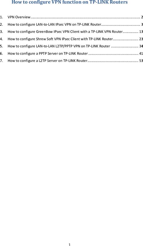 How To Configure VPN Function On TP LINK Routers Config Guide V