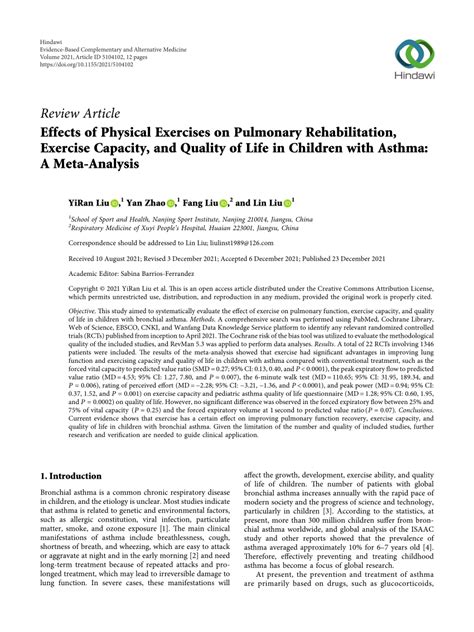 Pdf Effects Of Physical Exercises On Pulmonary Rehabilitation Exercise Capacity And Quality