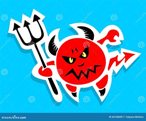 Devil With Trident Royalty Free Cartoon 44138609