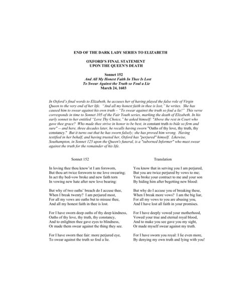 Sonnet 152 The Monument