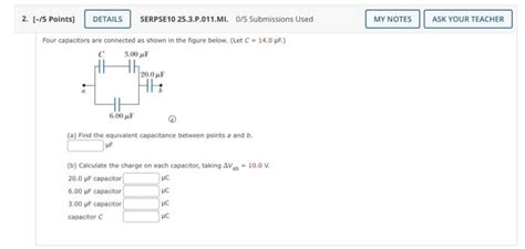 Solved Four Capacitors Are Connected As Shown In The Figure
