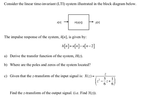 Solved Consider The Linear Time Invariant Lti System
