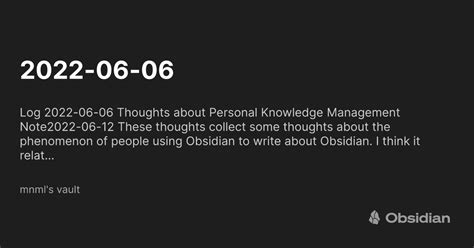 2022 06 06 Mnmls Vault Obsidian Publish