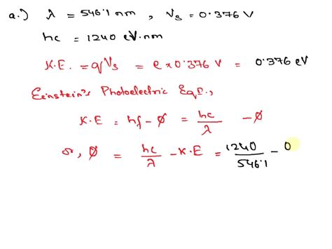 Solved Two Light Sources Are Used In A Photoelectric Experiment To Determine The Work Function