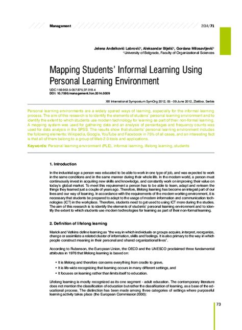 Pdf Mapping Students Informal Learning Using Personal Learning
