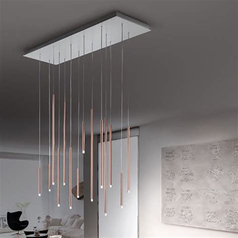A Tube Nano 14 Light Rectangular Pendant Light Lonwing Lighting