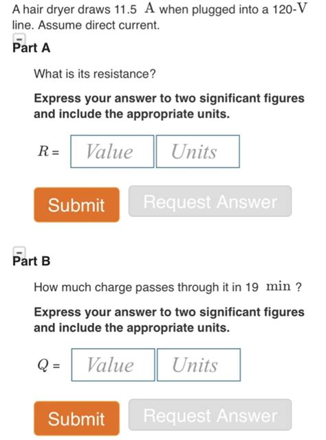 Solved A Hair Dryer Draws 11 5 A When Plugged Into A 120 V