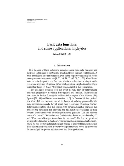 Basic Zeta Functions And Some Applications In Physics Pdf