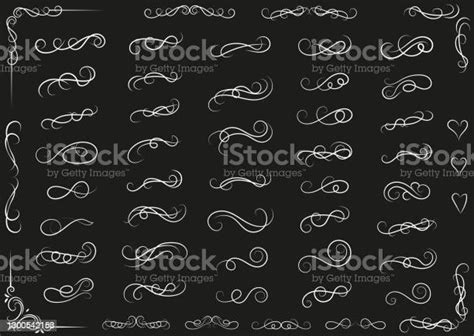 서예 디자인 요소 장식 소용돌이 또는 두루마리 빈티지 프레임 번성 라벨 및 칸막이 레트로 벡터 일러스트레이션 화려한에 대한 스톡 벡터 아트 및 기타 이미지 Istock