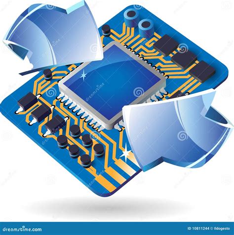 Arrow And Circuit Stock Vector Illustration Of Processor