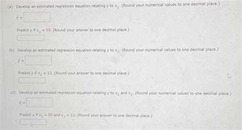 Solved A Develop An Estimated Regression Equation Relating