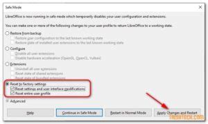 How To Reset LibreOffice To Factory Settings