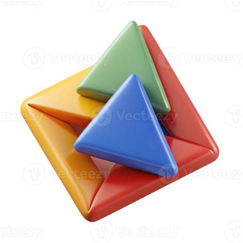 Abstract 3d Render Of Colorful Triangles 54309663 Png