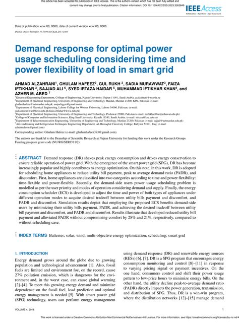 Pdf Demand Response For Optimal Power Usage Scheduling Considering