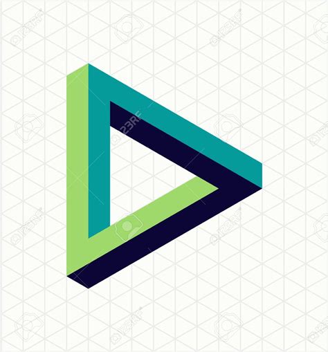 Triangle Sign Isometric Grid Impossible Triangle Royalty Free Images