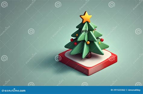 Cute 3D Christmas Tree Art Animated Graphic Invitation Card Banner