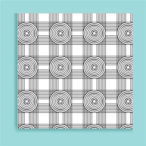 Seamless Abstract Modern Geometric Circle Line Pattern Vector