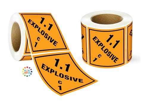 Class 1 Explosive 1 1 1c Label Roll K2k Signs Australia