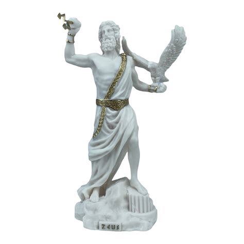 Zeus Greek God Statue With Lightning Bolt