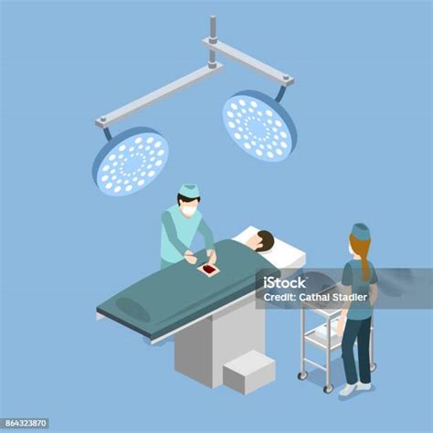 아이소메트릭 3d 벡터 일러스트 레이 션 외과 의사는 환자에서 작동 3차원 형태에 대한 스톡 벡터 아트 및 기타 이미지 3차원 형태 가정의 방 간호사 Istock