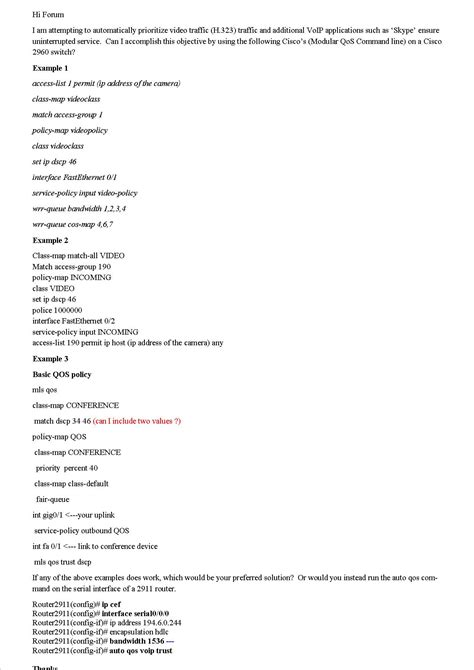 Voip Configuration Cisco Community