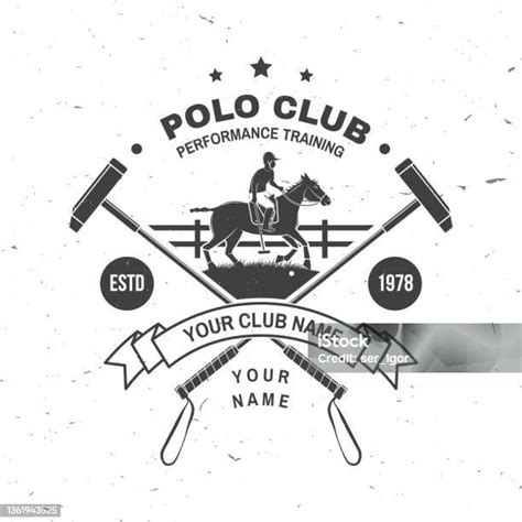 폴로 클럽 스포츠 배지 패치 엠블럼 기호 벡터 그림입니다 라이더와 말 실루엣빈티지 흑백 승마 라벨 폴로 클럽 대회 승마 스포츠 셔츠 또는 기호 인쇄 스탬프 또는 티에 대한