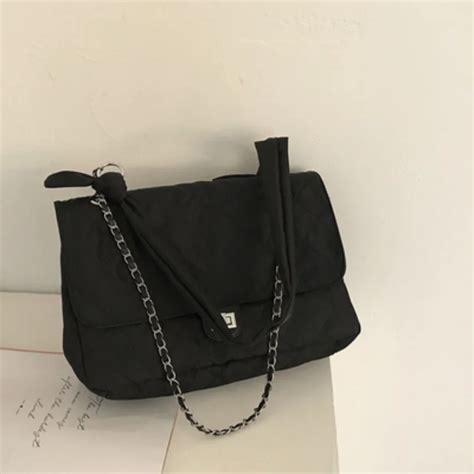 여성용 메신저 토트 핸드백 스퀘어 패션 체인 핸드백 크로스바디 클러치 큰 핸드백 LQQ XP AliExpress