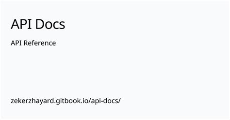 api reference api docs
