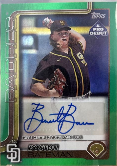 Boston Bateman [green Foil] Pd 42 Prices 2025 Topps Pro Debut