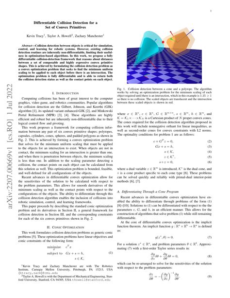Pdf Differentiable Collision Detection For A Set Of Convex Primitives