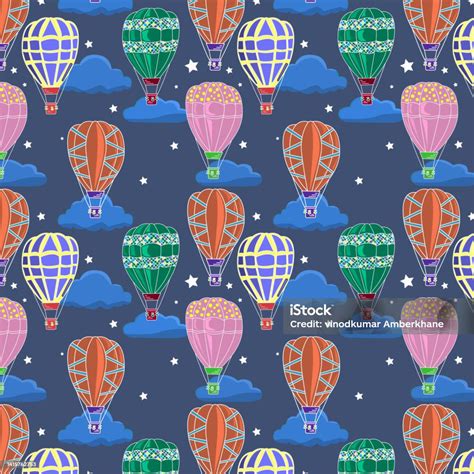 Icterine 중간 보라색 사관 상자 밝은 해군 파란 색깔 구름과 독립 색깔 Backgroundtextile 예술에 백색 별을 가진 스페인 Viridian 색깔 열기구의