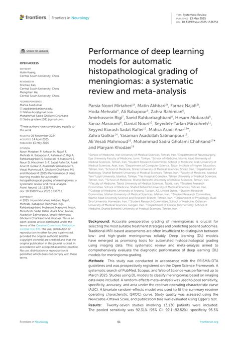 Pdf Performance Of Deep Learning Models For Automatic Histopathological Grading Of Meningiomas