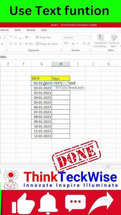 Text Function In Excel Excel Shorts Excelsolutions Youtube