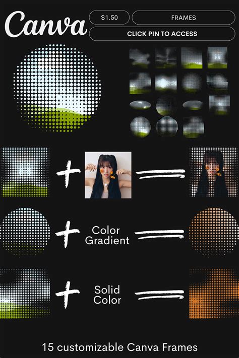 Canva Frames Halftone Texture Effect Polka Pattern Circle