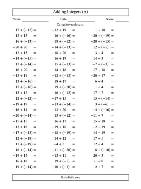 Integers Adding And Subtracting Pdf Arithmetic Mathematics